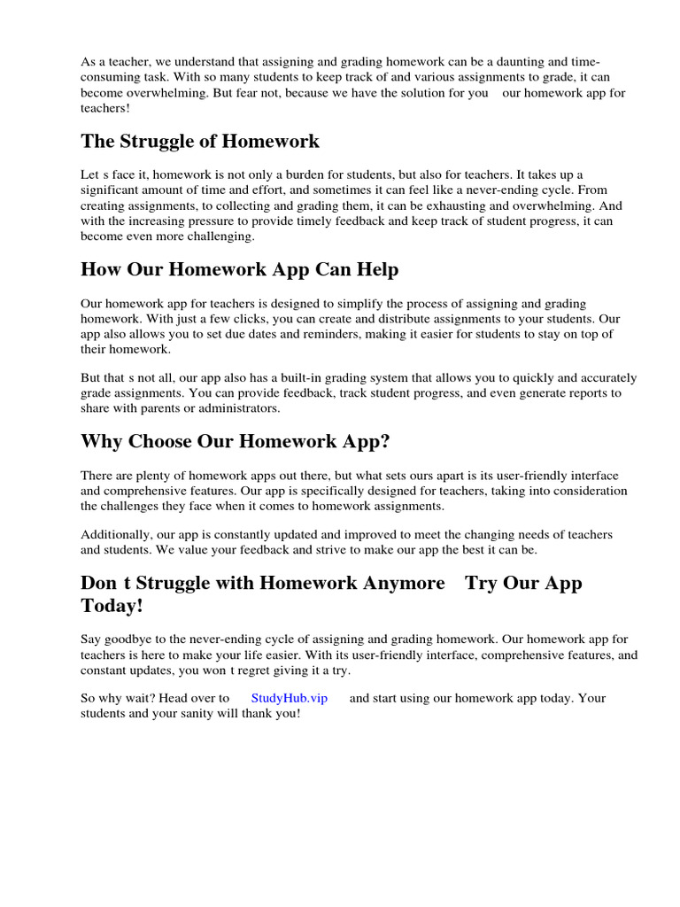Homework App For Teachers Pdf Homework Mobile App