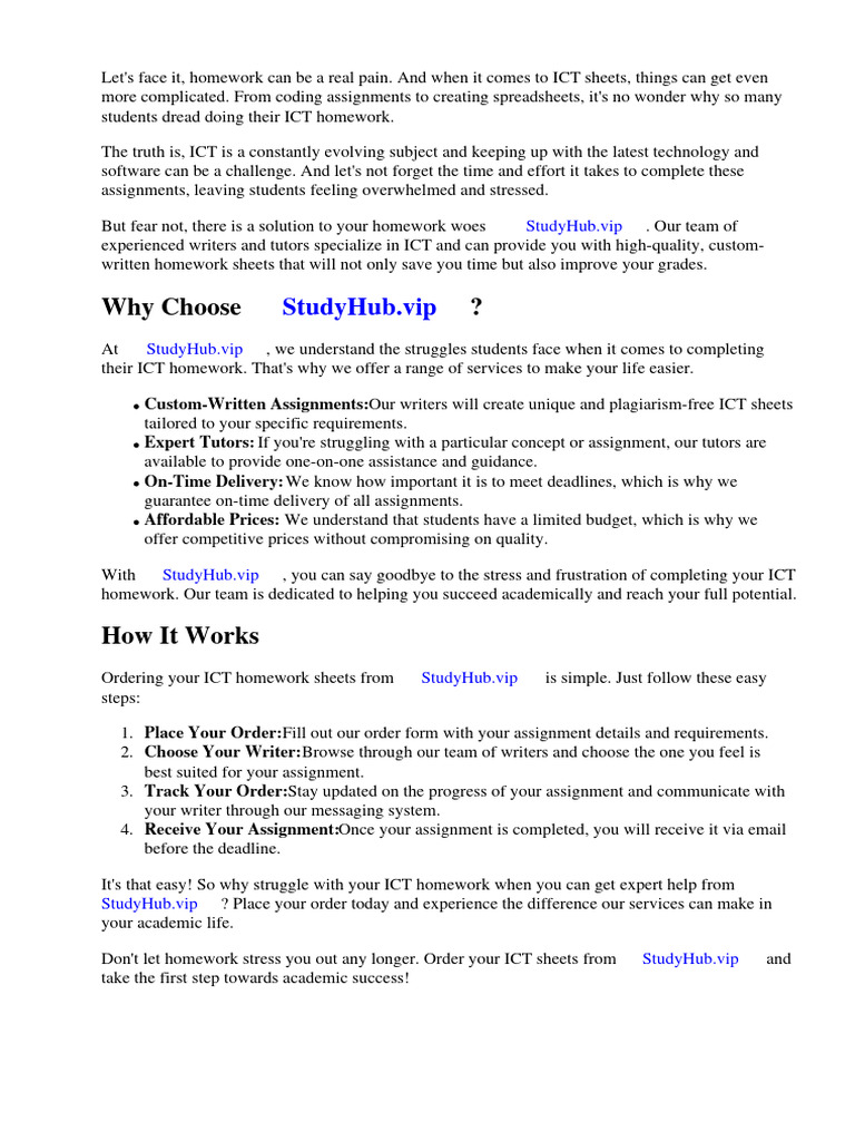 Homework Ict Sheets | PDF | Educational Technology | Academic Publishing