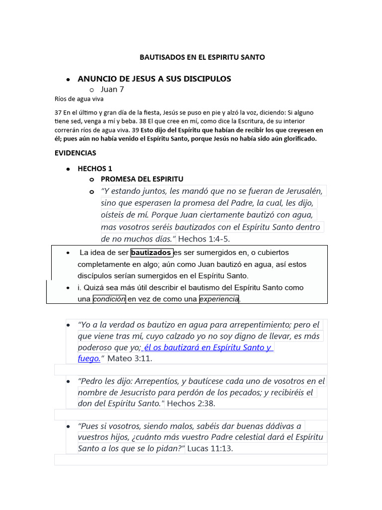 Bautisados en El Espiritu Santo | PDF | espíritu Santo | Jesús
