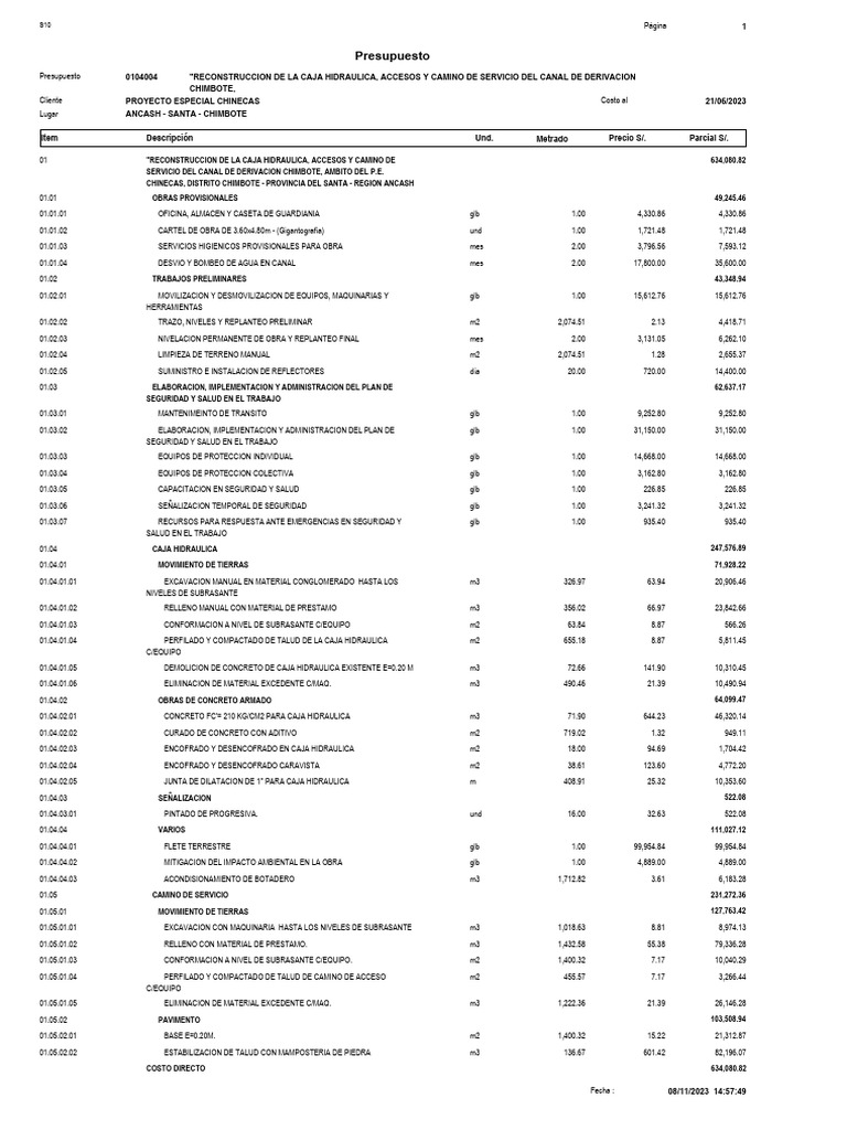 presupuestoclienteresumen | PDF | Materiales | Materiales de construcción