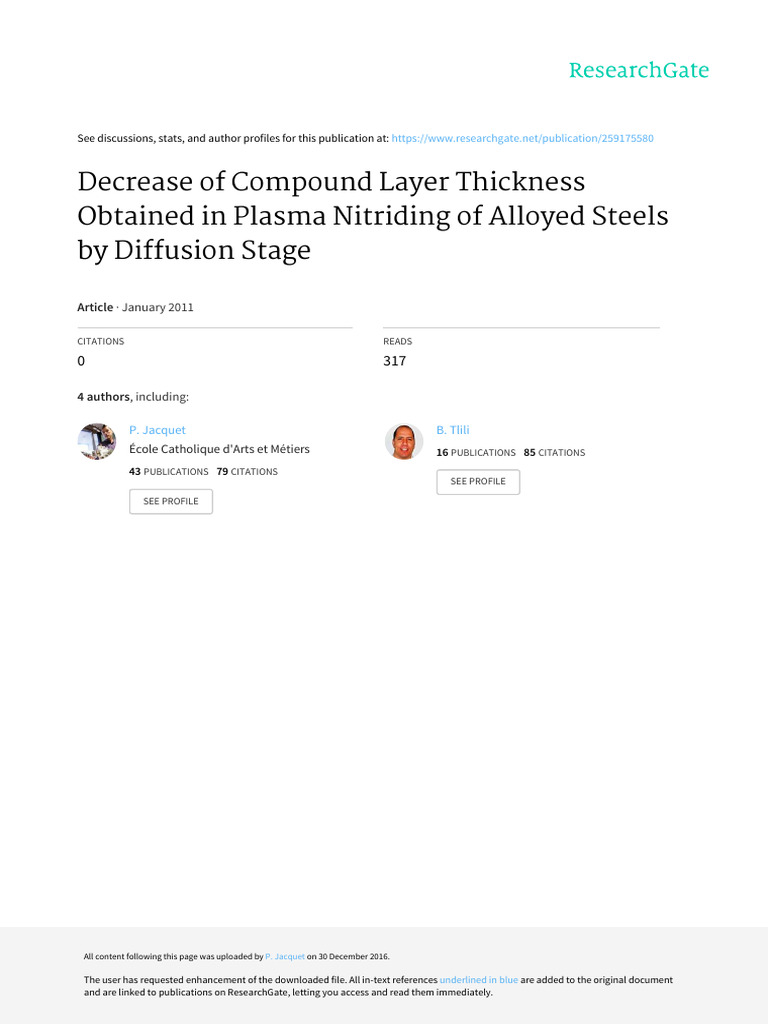 Decrease of Compound Layer Thickness Obt | PDF | Physical Sciences | Materials Science