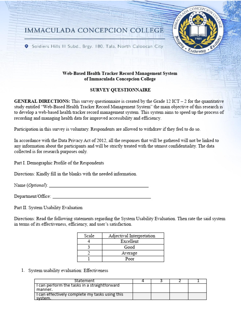 Collado Questionnaire | PDF | Usability | Survey Methodology