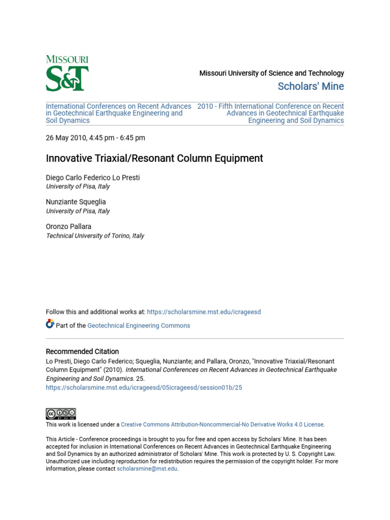 Innovative Triaxial - Resonant Column Equipment | PDF | Waves | Shear ...