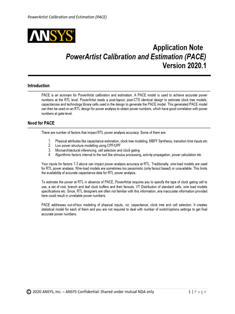 PACE App Note 2020R1.1 | PDF | Computing | Electronics