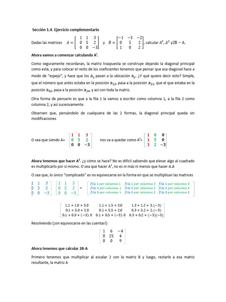 Seccion 1.4. Ejercicio Complementario | PDF