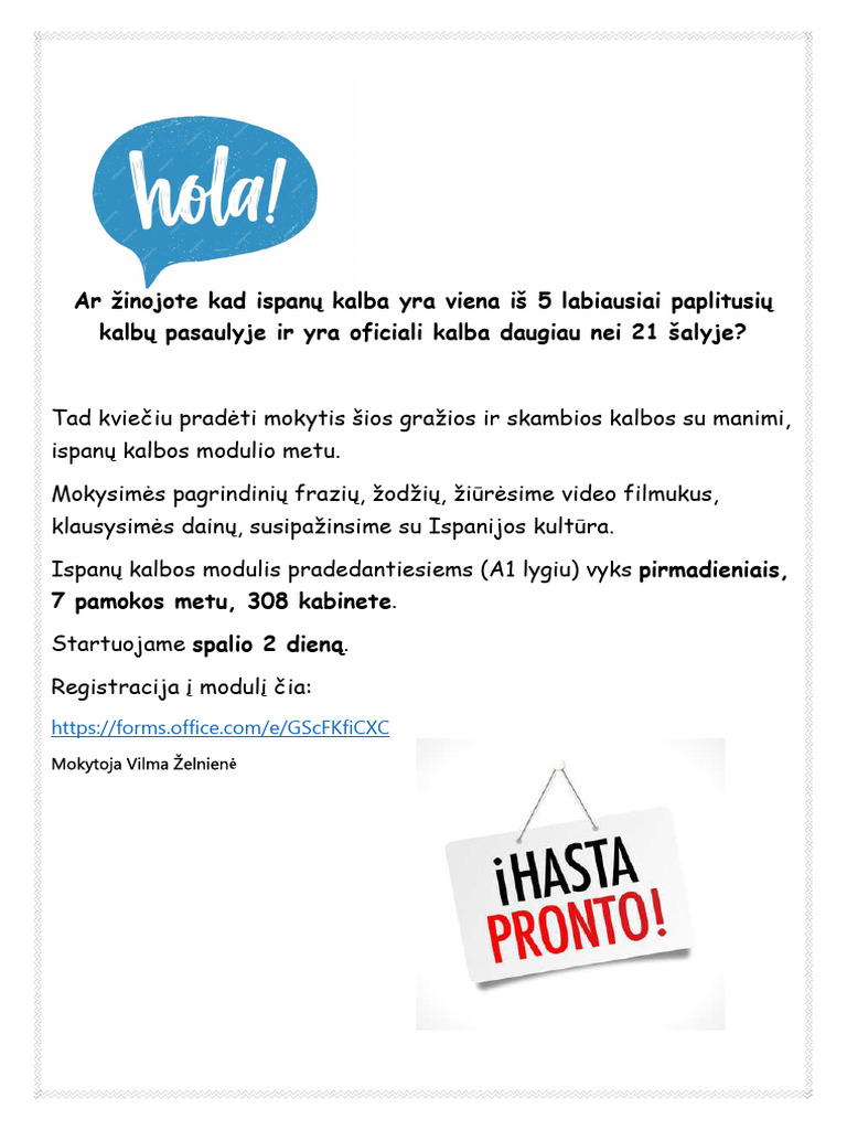 Kvietimas Ispanu Kalbos Burelis | PDF
