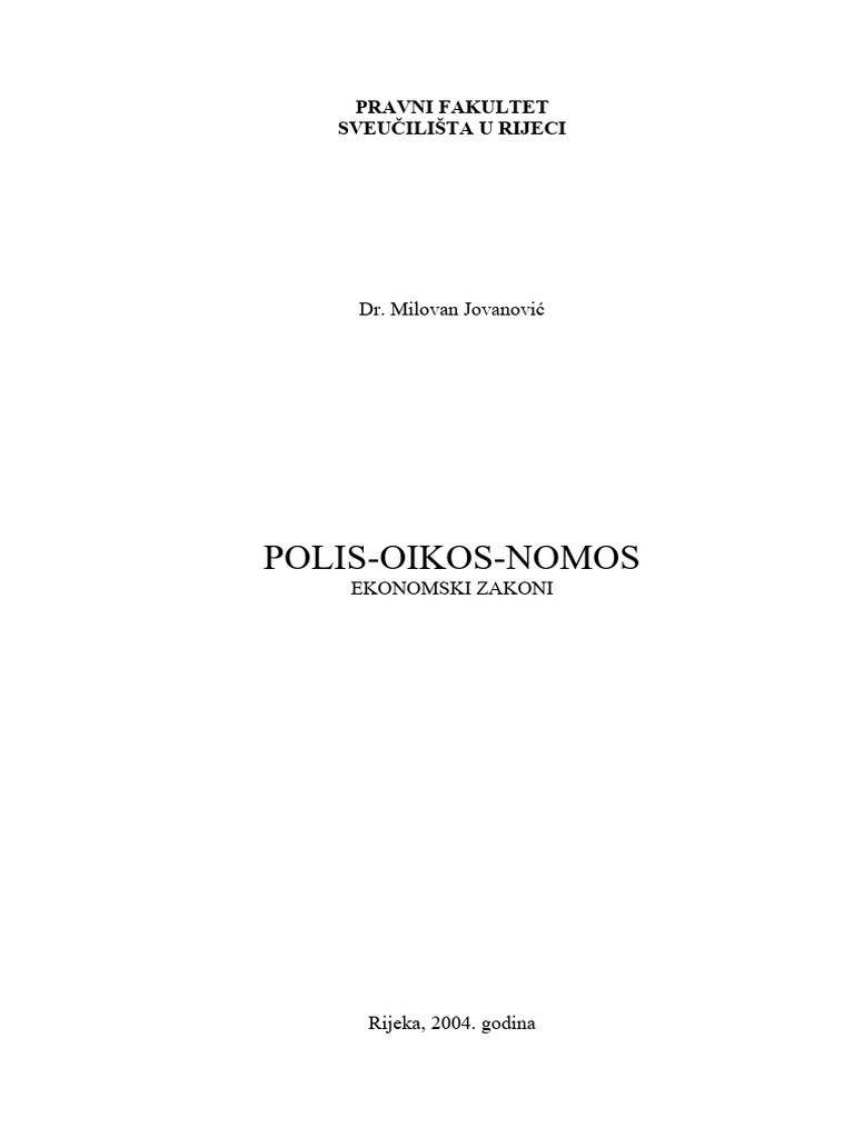 Jovanović - Polis Oikos Nomos | PDF
