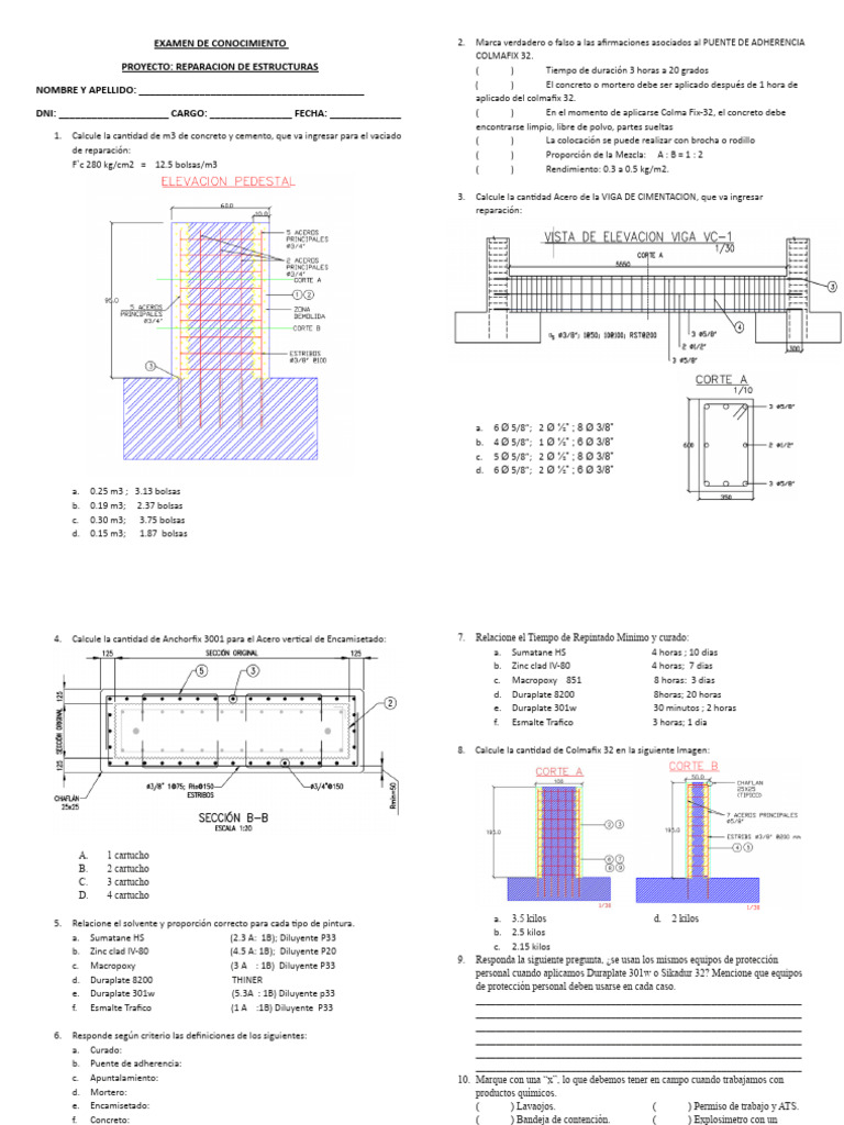 Examen Prosecor | PDF | Albañilería | Materiales