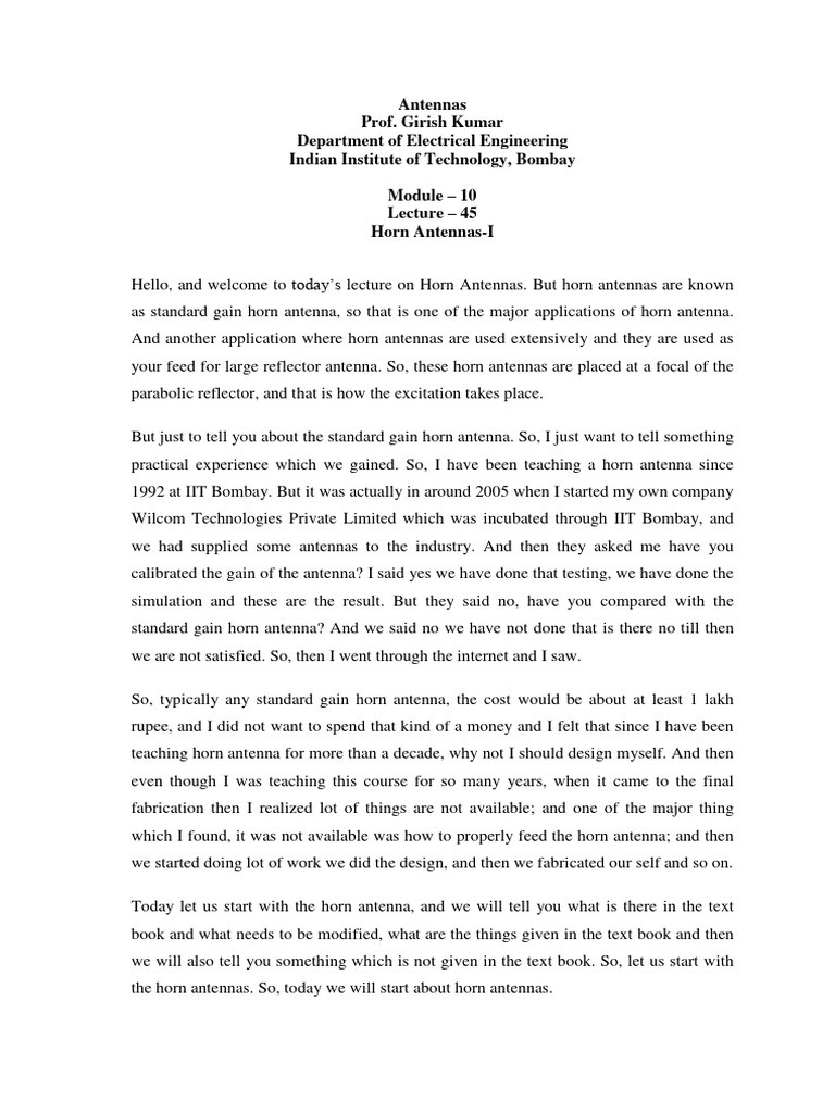 Lec 45 | PDF | Antenna (Radio) | Frequency