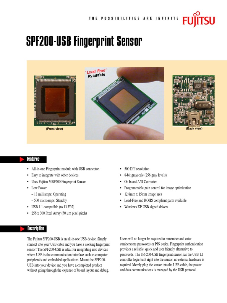 FP Sensor | PDF | Usb | Fingerprint