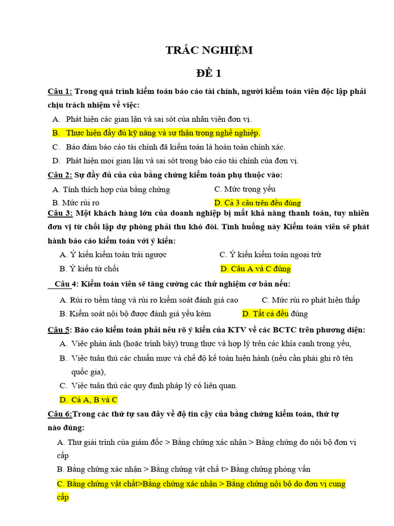 On Tap Kiem Toan Can Ban | PDF