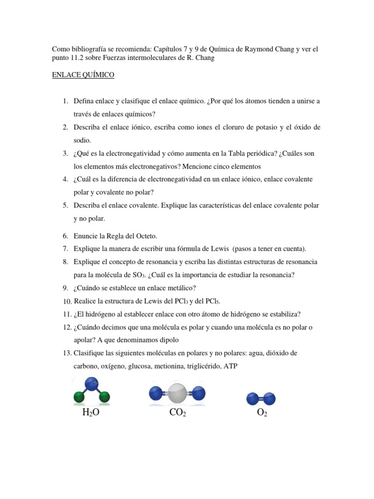 Cuestionario N°3 Enlace y Grupos Funcionales | PDF | Polaridad química ...