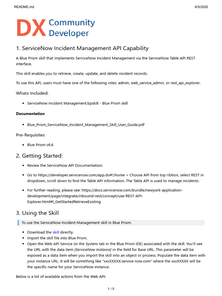Blue Prism ServiceNow Incident Management Skill User Guide | PDF | Parameter (Computer ...