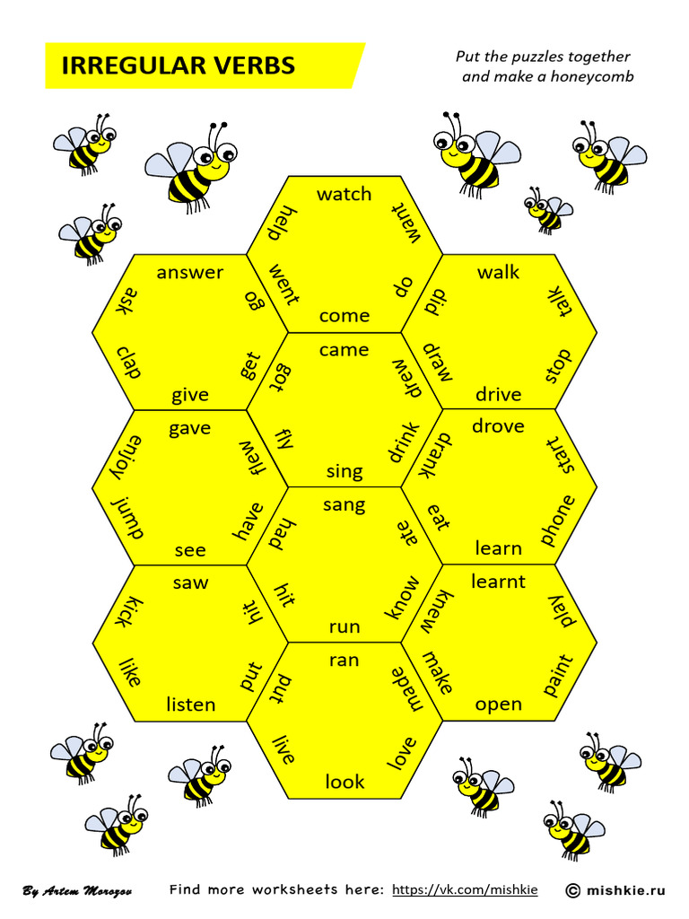 Honey Riddle - Irregular Verbs - by Artem Morozov | PDF