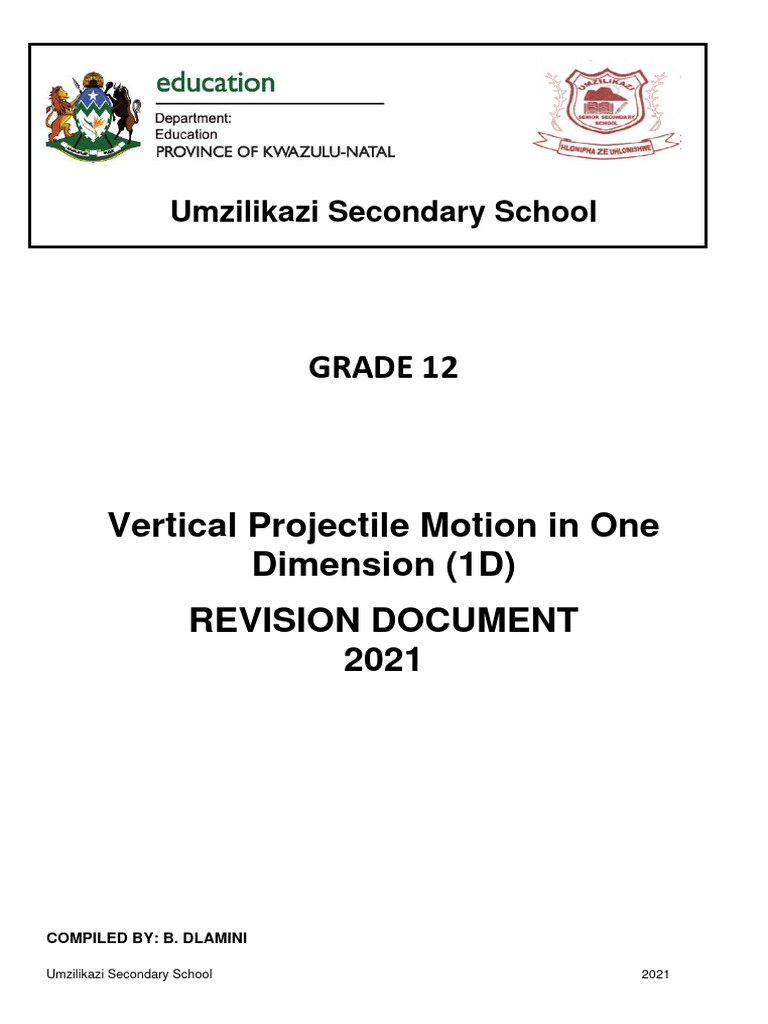 Grade 12 Vertical Projectile Motion Guide | PDF | Force | Acceleration