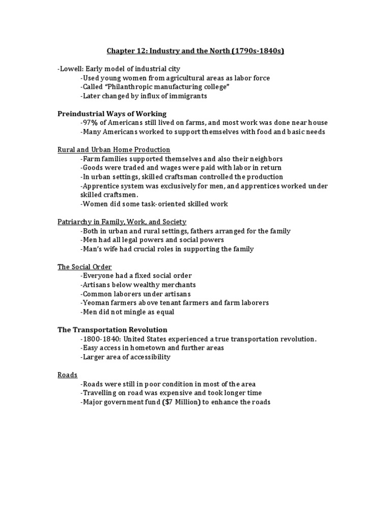 Chapter 12: Industry and The North (1790s-1840s) | PDF | Canal | The ...