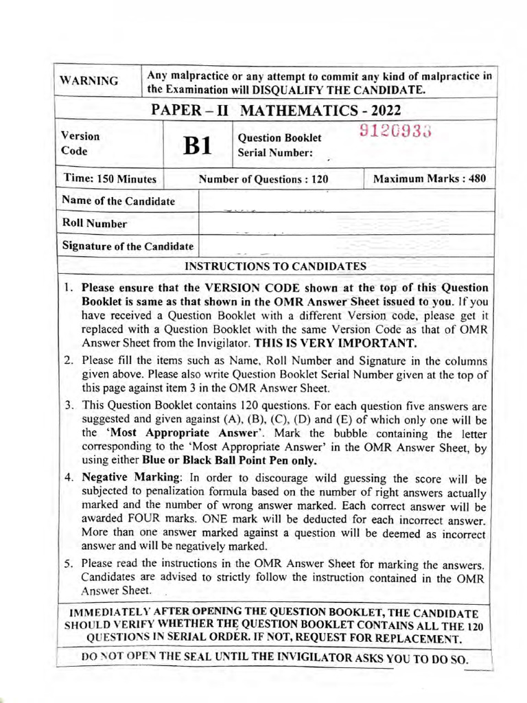 Keam 2022 Mathematics | PDF