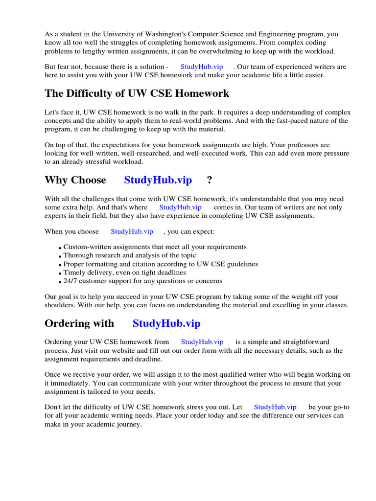 Uw Cse Homework Pdf