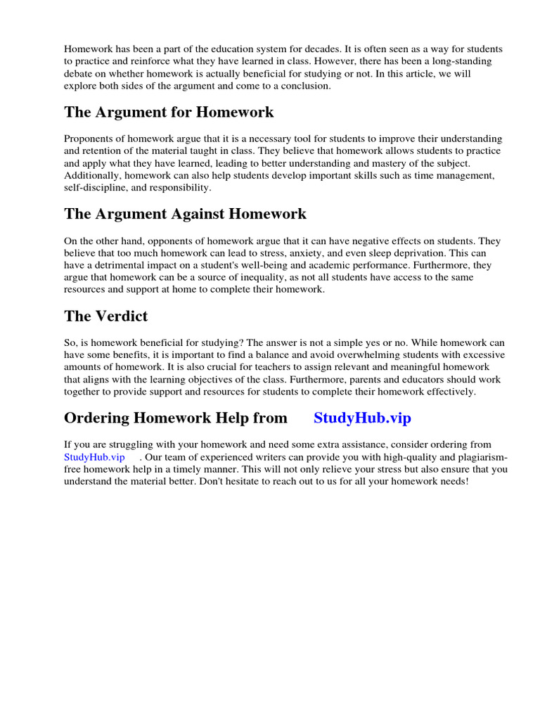 Is Homework Beneficial Study | PDF | Homework | Disciplines