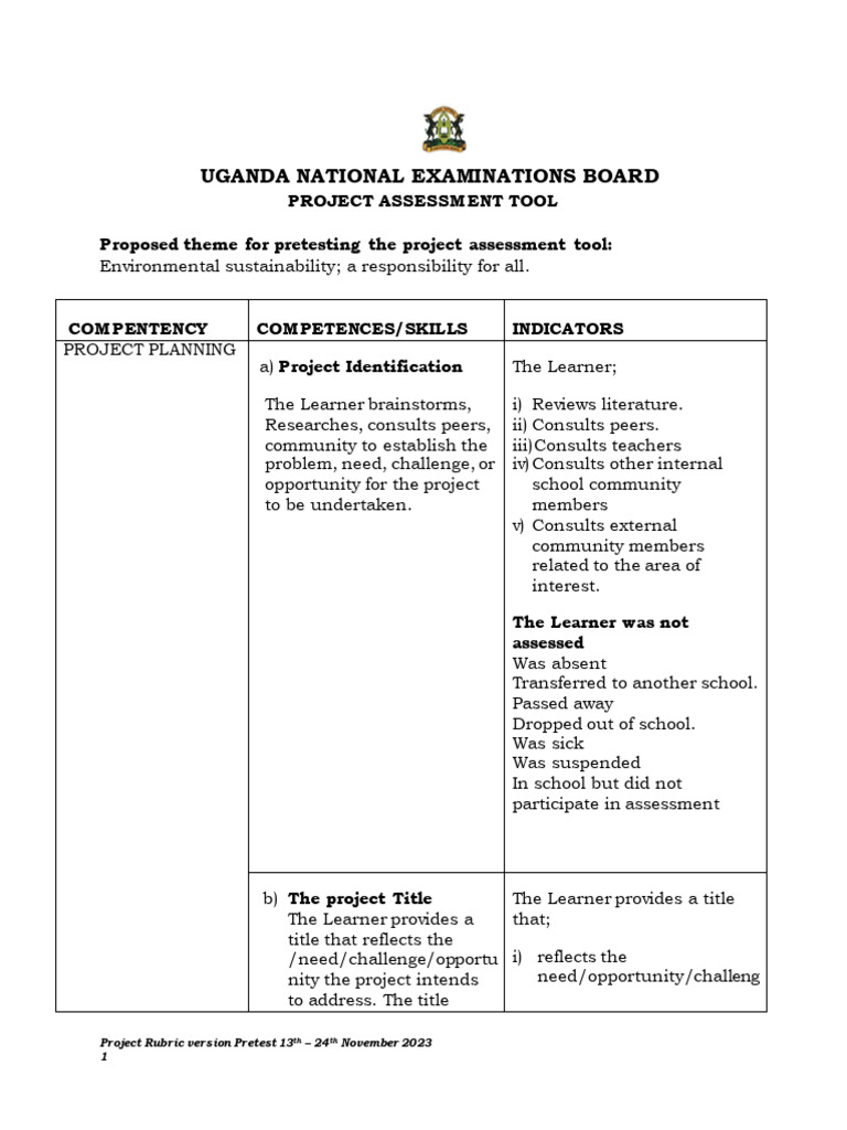 Uneb Projects Assessment - Uneb Guide 2024 | PDF | Learning | Creativity Uneb Projects Assessment - Uneb Guide 2024 | PDF | Learning | Creativity
