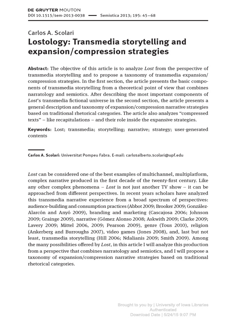 Scolari (2013) Expansion & Compression Strategies | PDF | Social Science