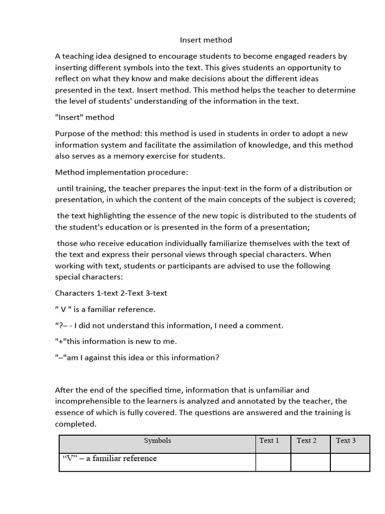 Insert Method | PDF Insert Method | PDF