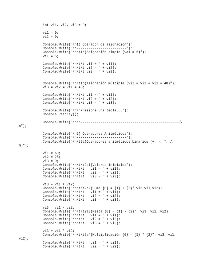 01 Operadores Varios | PDF