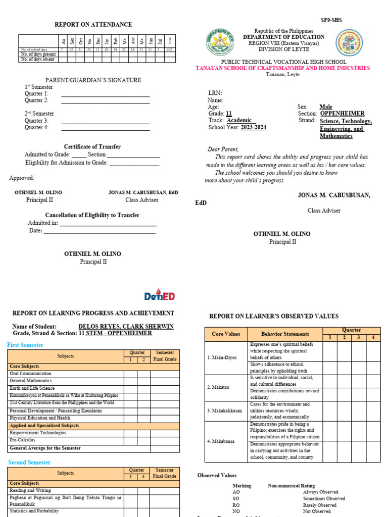 SF 09template SY23 | PDF | Learning