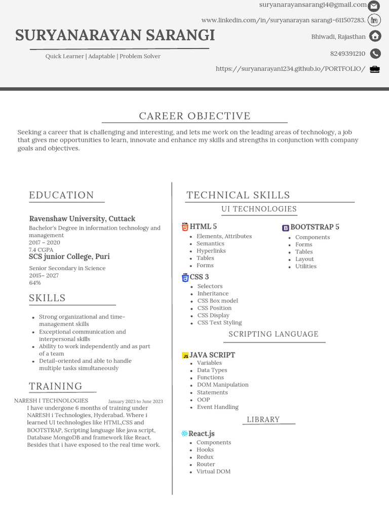 Kunal Resume | PDF | Java Script | Bootstrap (Front End Framework)