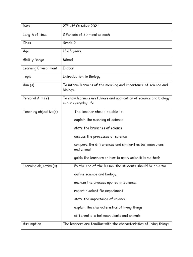 Introduction To Biology | PDF | Science | Learning