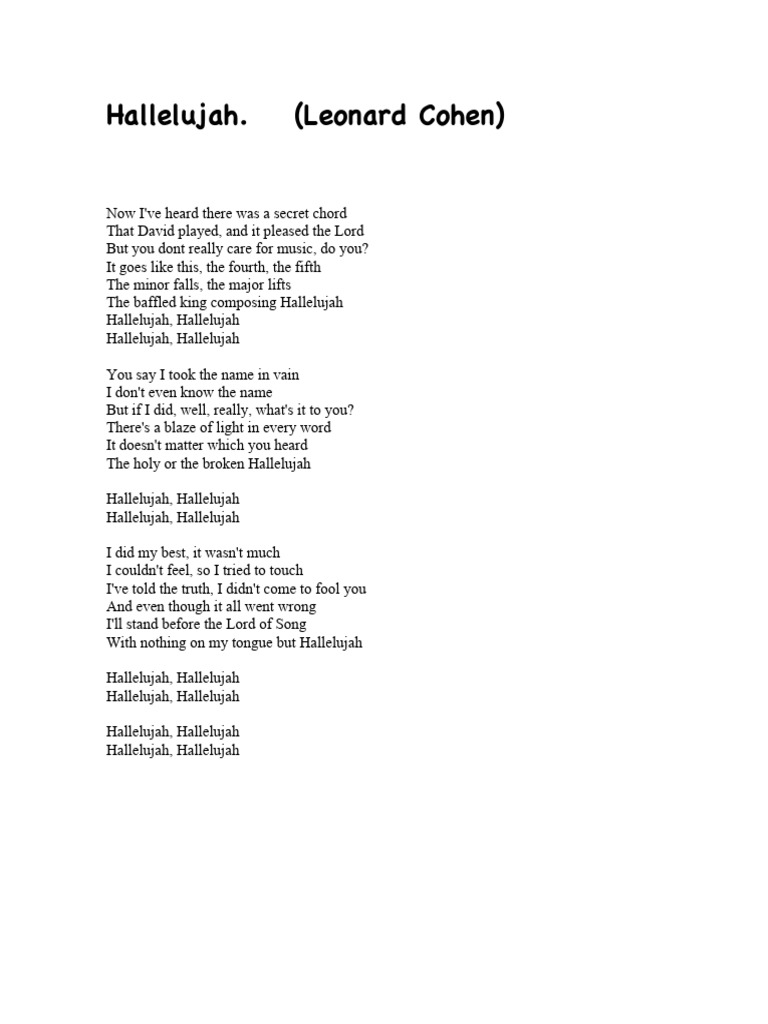 Hallelujah | PDF