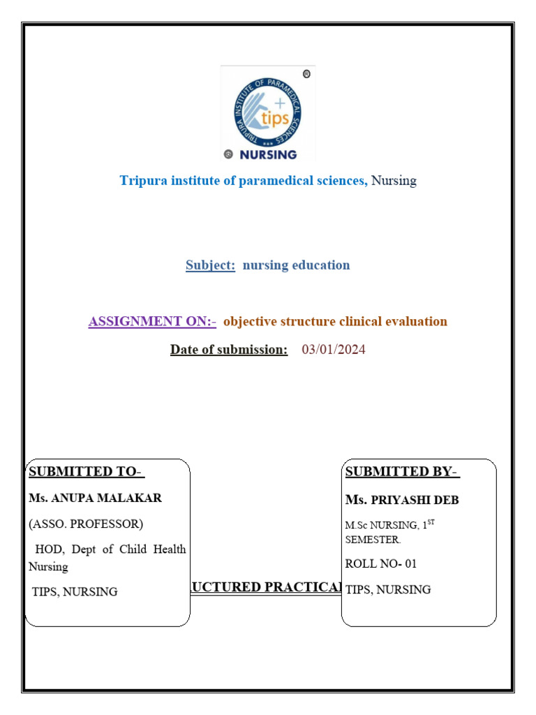 Assignment On OSCE Checklist | Download Free PDF | Educational ... Assignment On OSCE Checklist | Download Free PDF | Educational ...