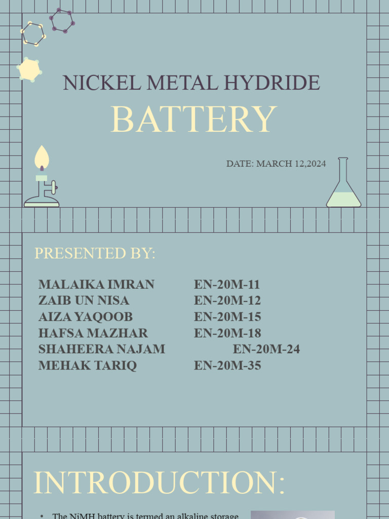 Nickel Metal Hydride Battery Overview | PDF | Rechargeable Battery ...