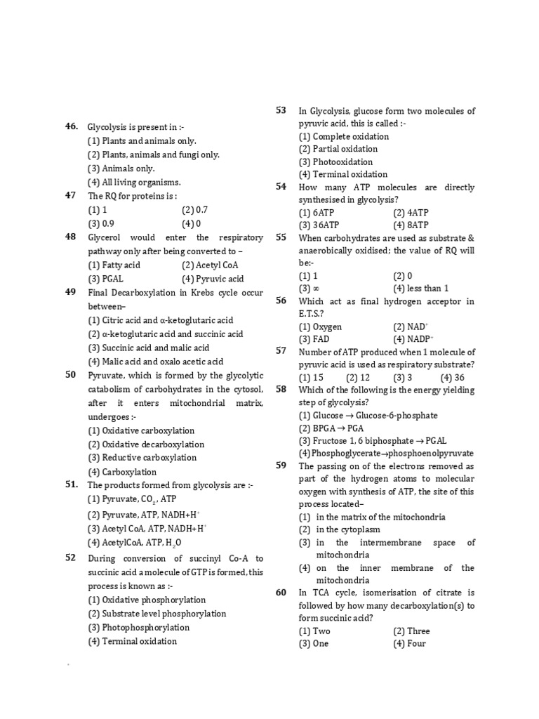 P 2 | PDF | Cellular Respiration | Diet & Nutrition