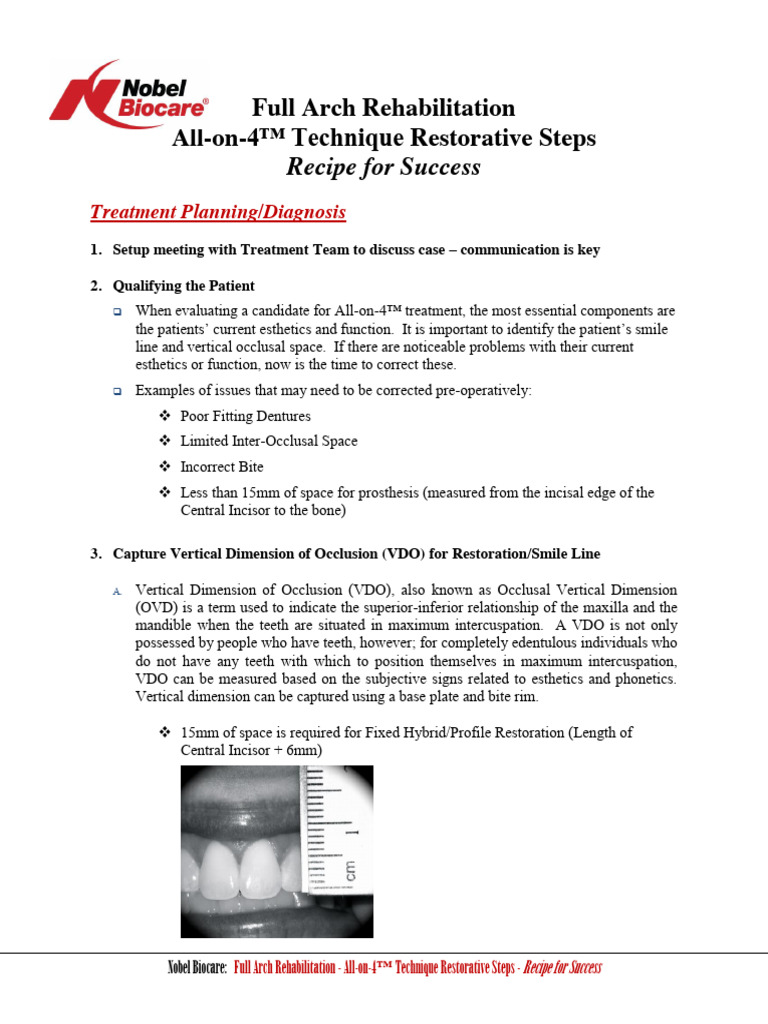 All On 4 Restorative Steps Recipe Book | PDF | Dental Implant | Dentures