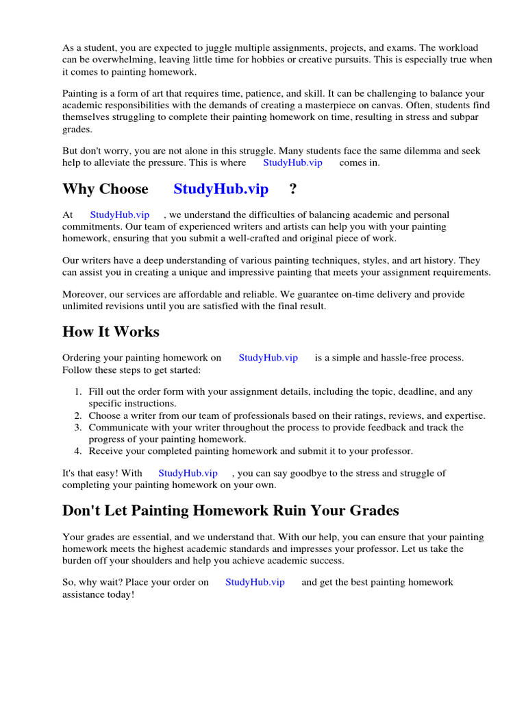 Painting Homework | PDF | Homework | Joshua