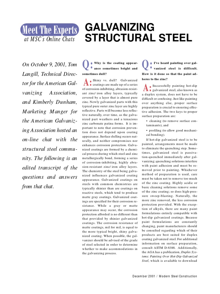 Meet The Experts - Galvanizing | PDF