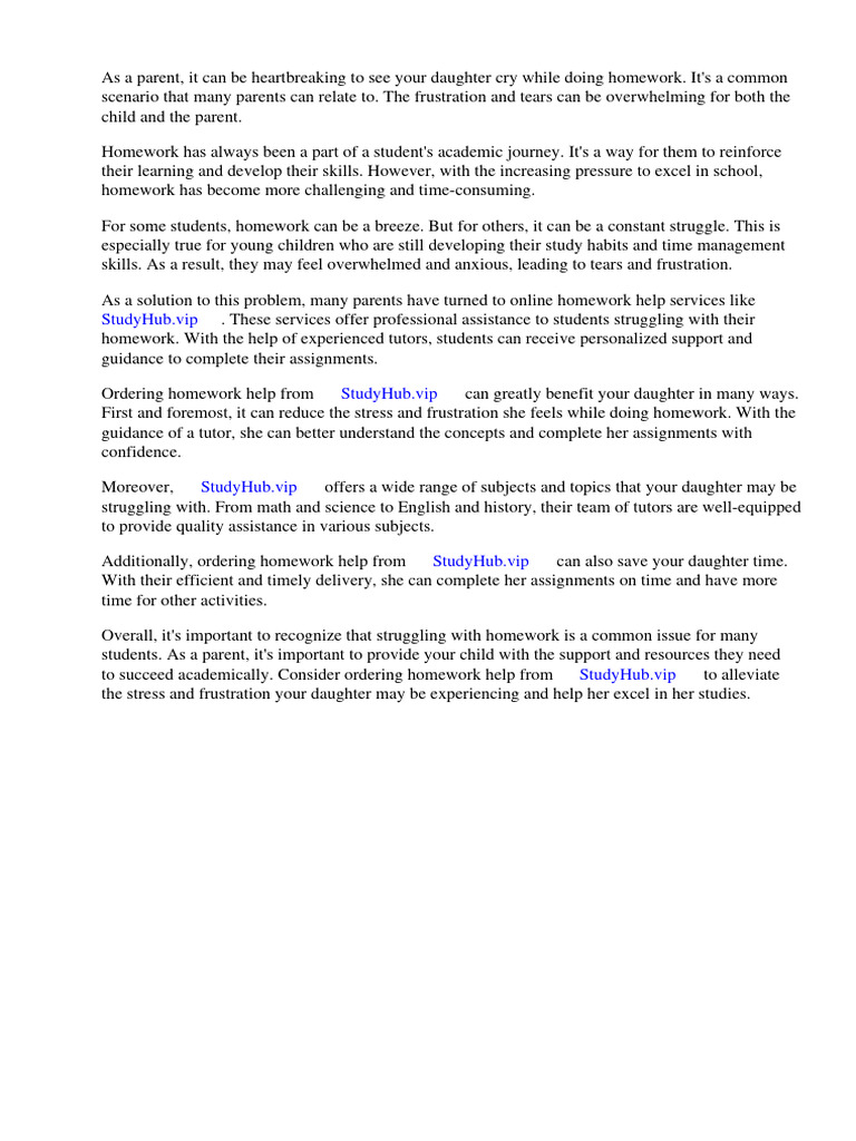 Daughter Cries When Doing Homework | PDF | Homework | You Tube