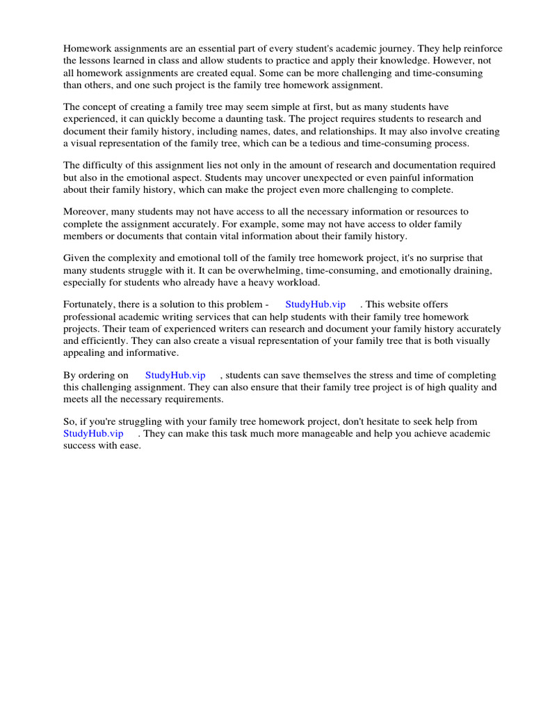 Family Tree Homework Project | Download Free PDF | Homework | Trees