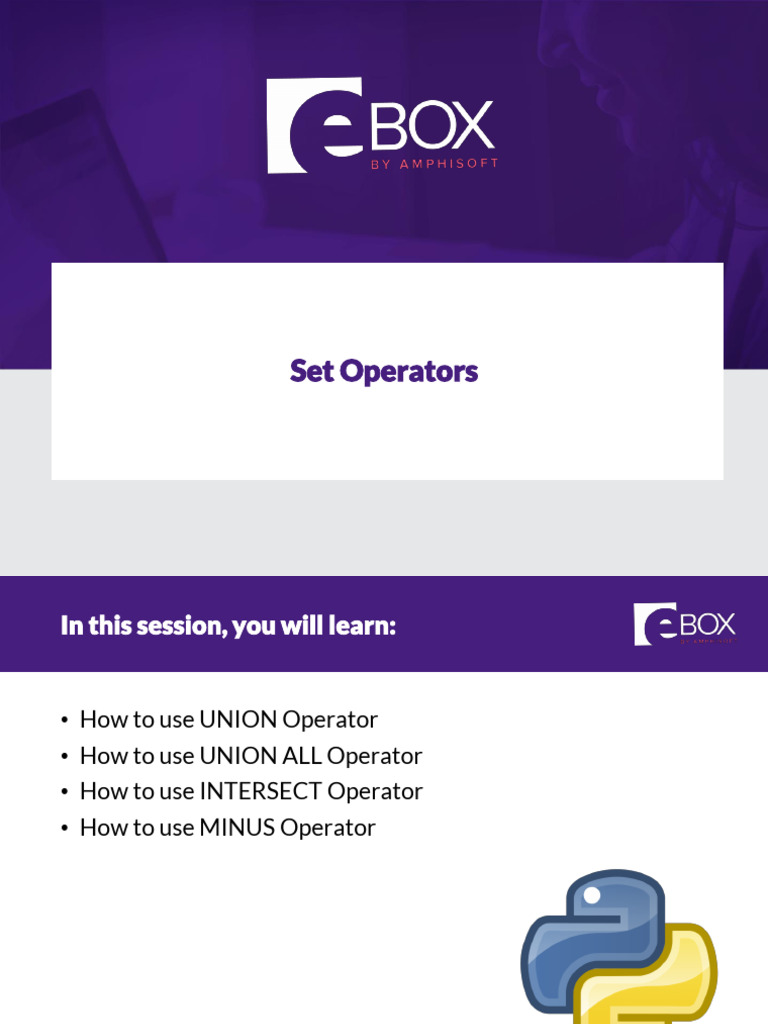 Set Operators | Download Free PDF | Computer Programming | Computing