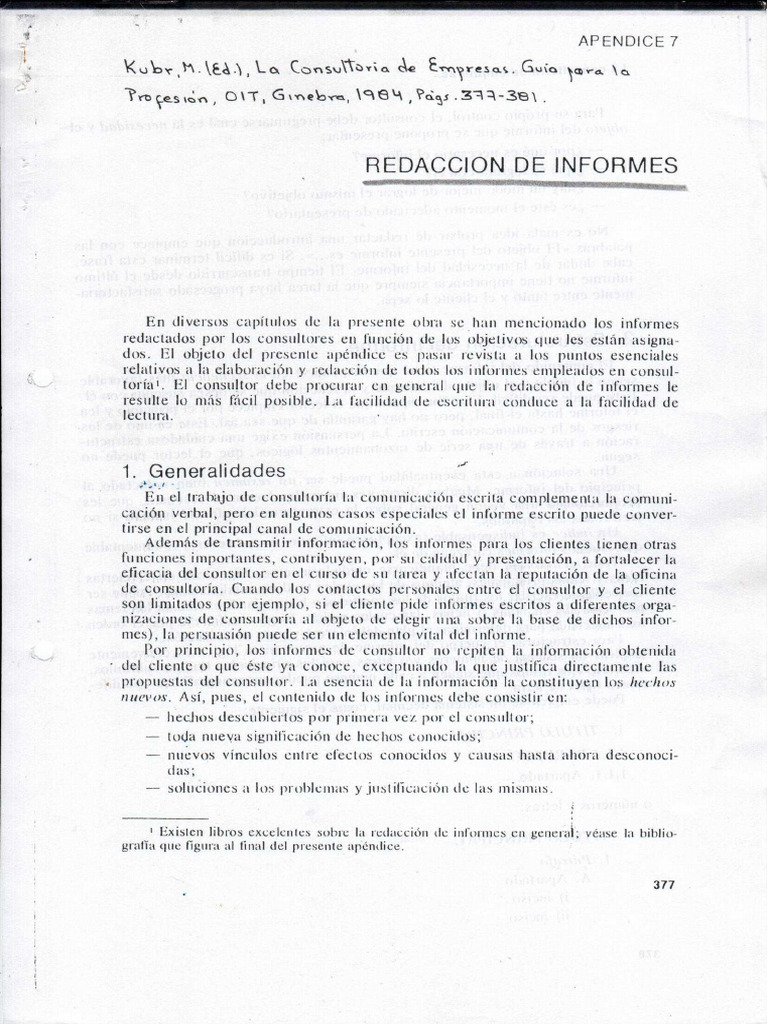 Kubr (1984) - Redacción Informes (5 Pags) | PDF