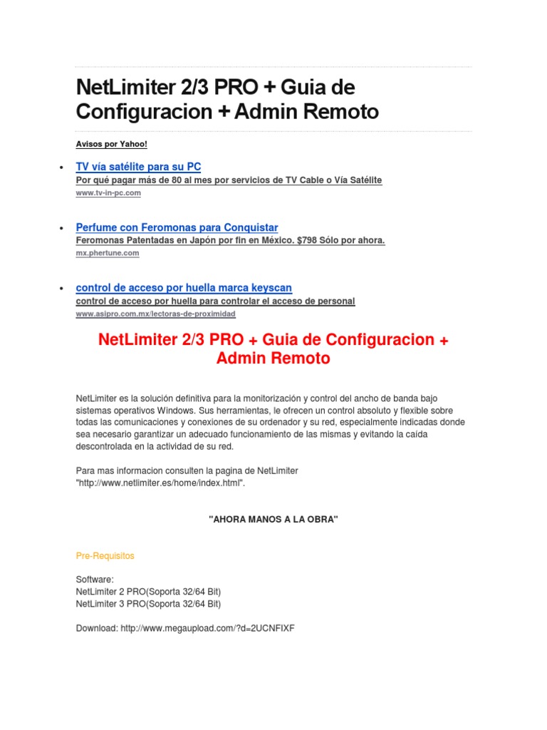 Guía de Configuración de NetLimiter PRO | PDF | Point and Click | Cortafuegos (informática)