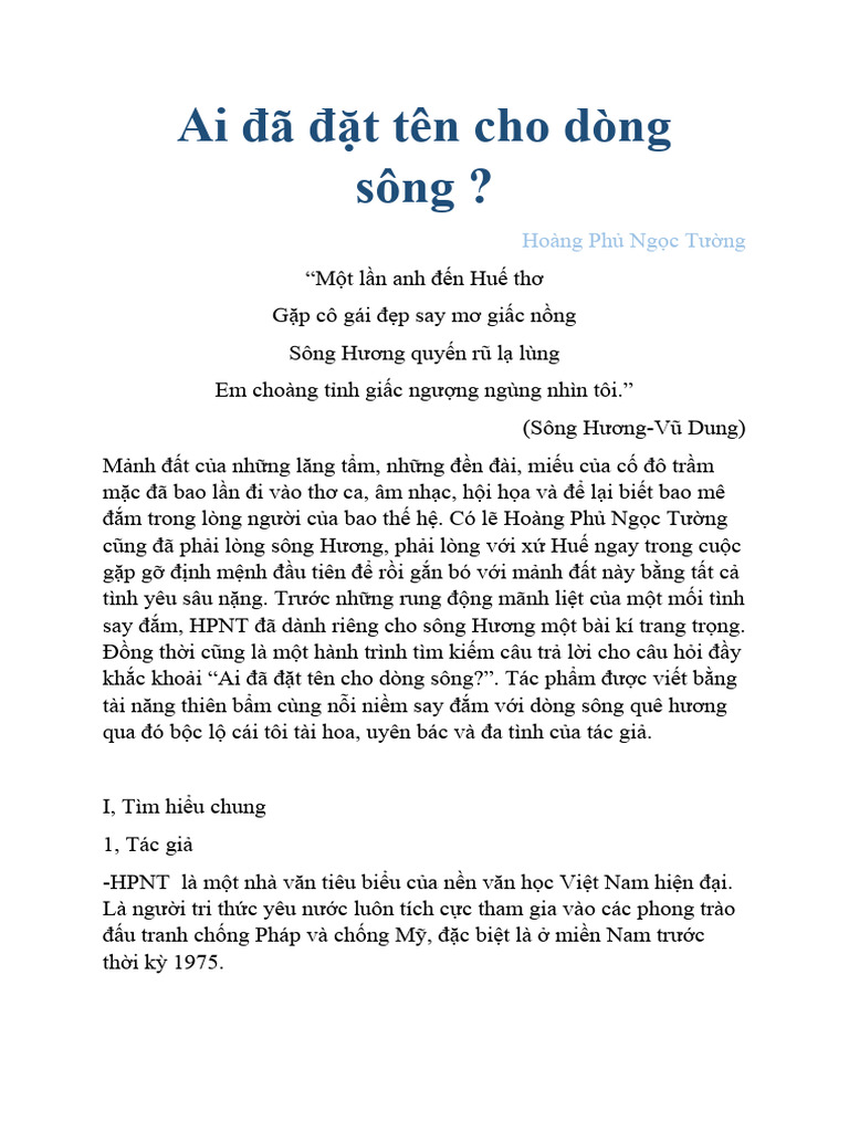 Ai đã đặt tên cho dòng sông | PDF