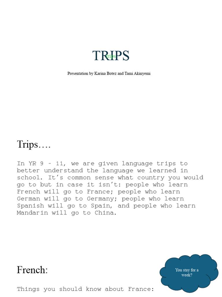 Trips | PDF