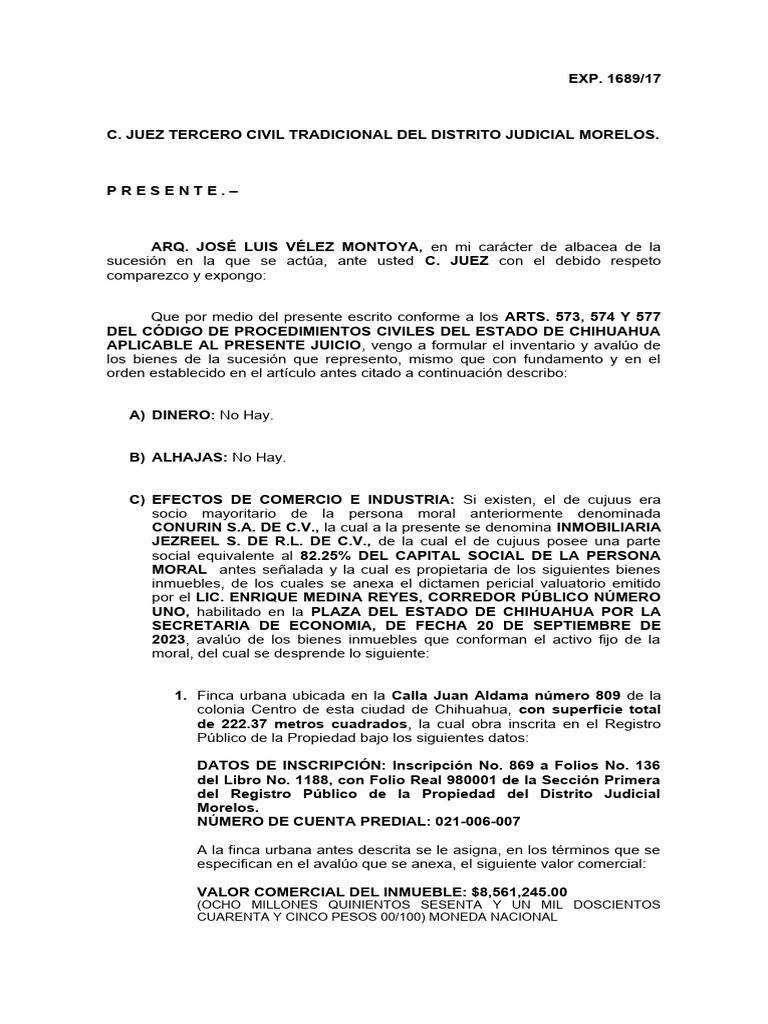 Inventario Avaluo 1689 2 | PDF | Derecho privado | Ley común