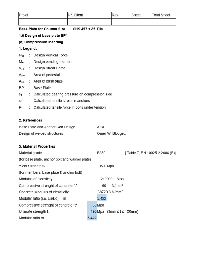 Circular Base Plate | Download Free PDF | Strength Of Materials | Screw