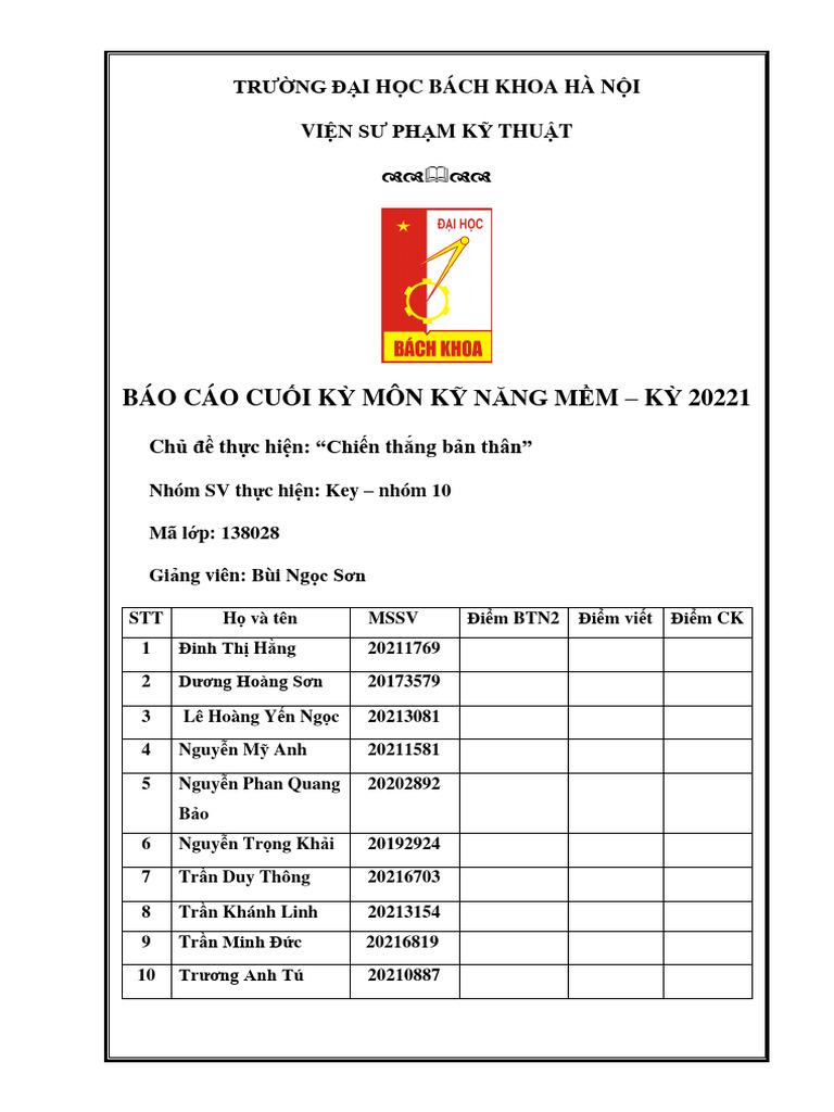 Báo Cáo KNM Key2 | PDF