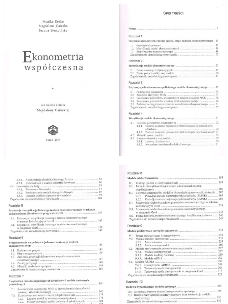 Ekonometria Współczesna | PDF