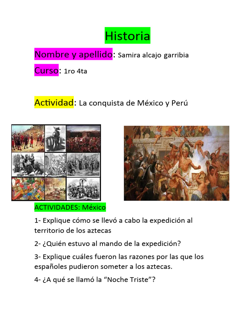 Conquista de México y Perú: Resumen | PDF | Francisco Pizarro | Perú