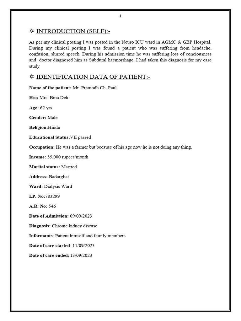 Chronic Kidney Disease Case Study | PDF | Chronic Kidney Disease | Kidney